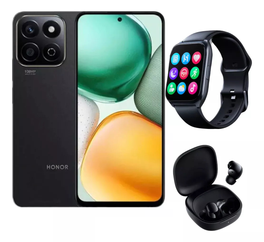 Huawei Honor X7c Smartphone 256gb/8gb + Filwans Gts Mini + Buds 6 Play ...